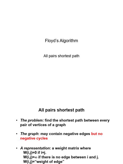 Floydwarshall All Pair Pdf Algorithms Computational Complexity