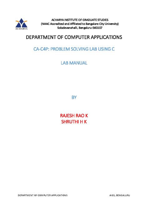 Daa Lab Manual Iv Sem Nep 22 23 Design And Analysis Of Algorithms Lab Manual Year 2022