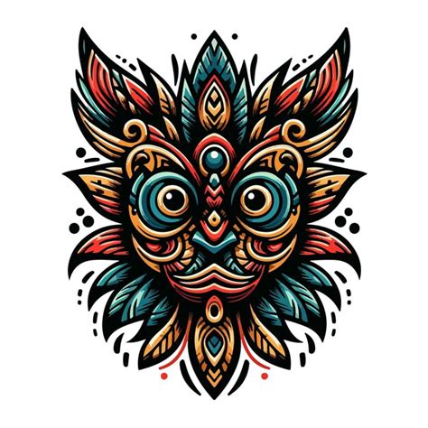A Colorful Mask With A Face That Says God Premium Ai Generated Vector