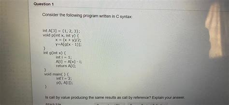 solved question 1 consider the following program written in