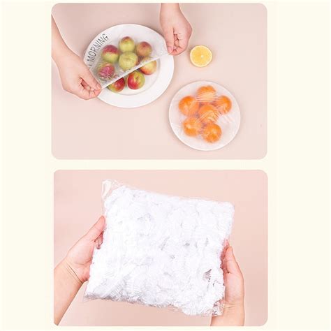 Badu Bg 100 бр Пластмасови торбички за покриване на храна за еднократна употреба Еластични