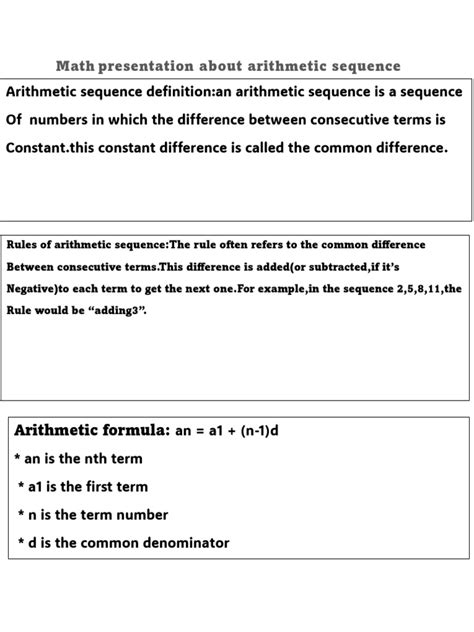 arithmetic sequence pdf