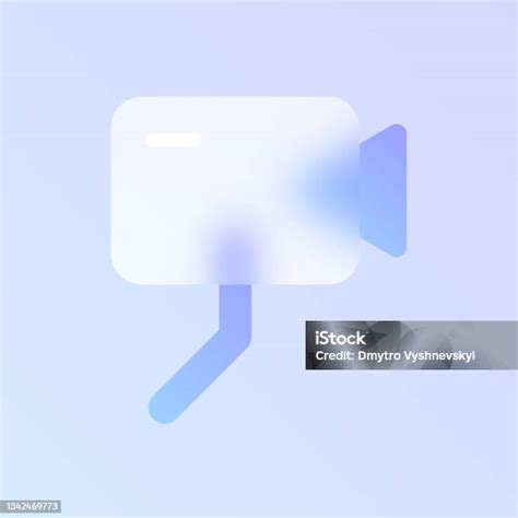 Cctv 보안 카메라 유리 형태 유행 스타일 아이콘 흐림 투명 유리 보라색 그라데이션이 있는 보안 감시 카메라 컬러 벡터 아이콘 웹 및 Ui 디자인 모바일 앱 프로모션