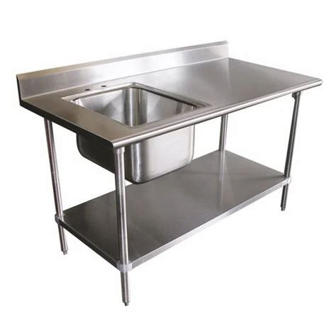 Stainless Steel Commercial Sink With Table 24 X 48 X 34 No Of Sink