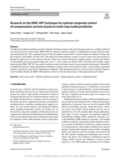 Research On The Mmc Apf Technique For Optimal Composite Control Of