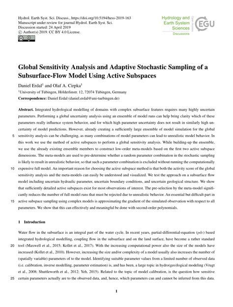 Pdf Global Sensitivity Analysis And Adaptive Stochastic Sampling Of A