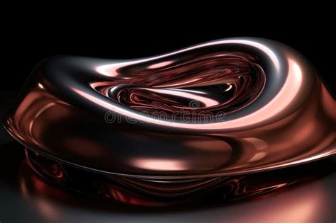 Abstract 3d Render Glossy Reflective Metallic Organic Curve Wave In Motion Ai Generated