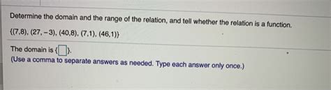 Solved Determine The Domain And The Range Of The Relation Chegg Com