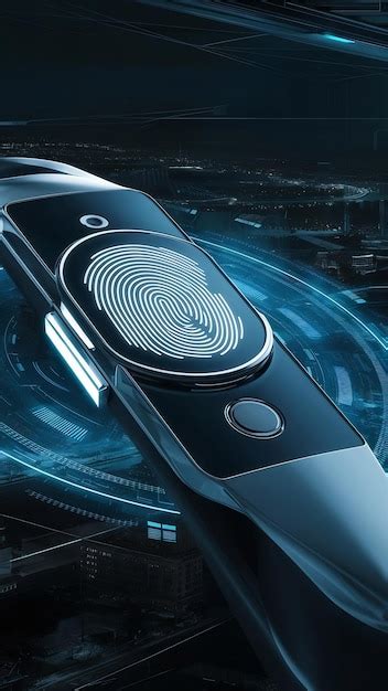 Ai Biometric Technology Fingerprint Cyber Security Premium Ai Generated Image