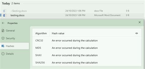 Bug Hash Computation Fails When Office Documents Are Opened · Issue