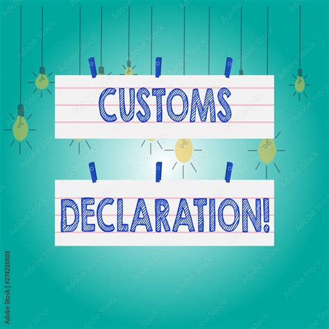 Word Writing Text Customs Declaration Business Photo Showcasing Official Document Showing Goods