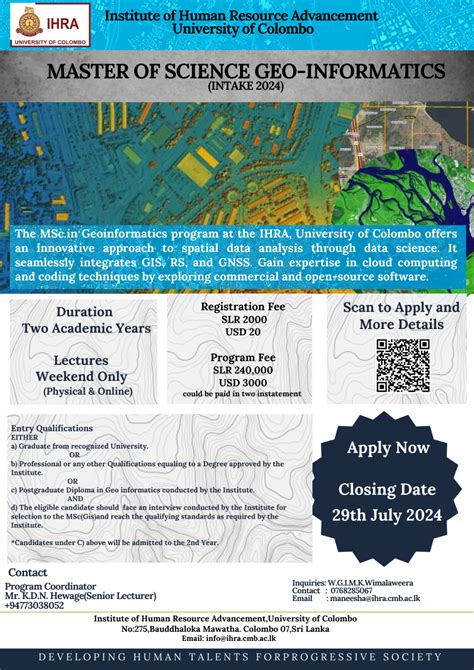 Application Calling For Master Of Science In Geoinformatics Msc Gis Intake 2024 Institute