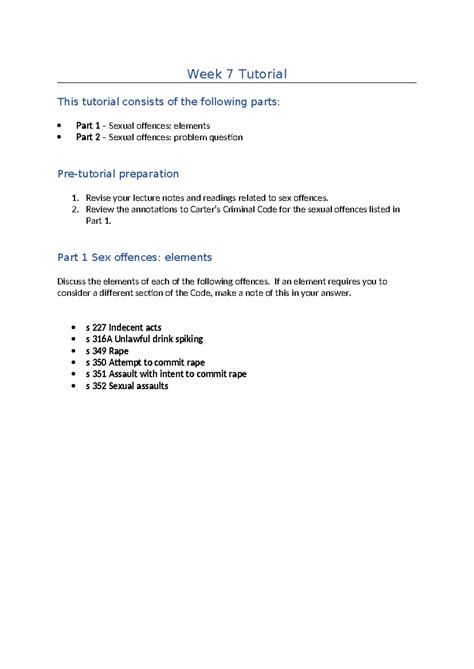 llb106 week 7 tutorial week 7 tutorial this tutorial consists of the