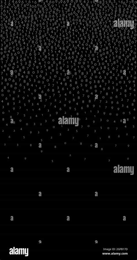 Falling Numbers Big Data Concept Binary White Flying Digits Sublime