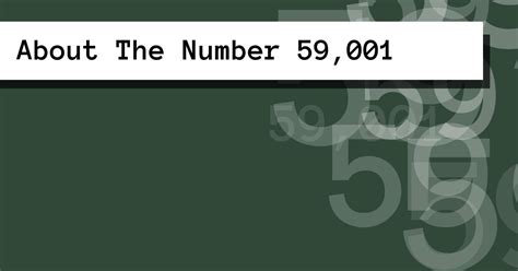 About The Number 59001