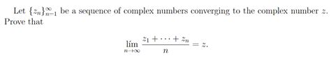 Solved Let N Be A Sequence Of Complex Numbers Chegg