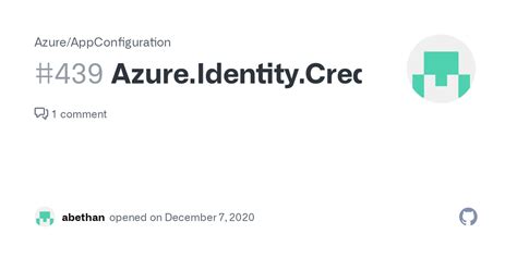 Azure Identity CredentialUnavailableException Issue 439 Azure AppConfiguration GitHub