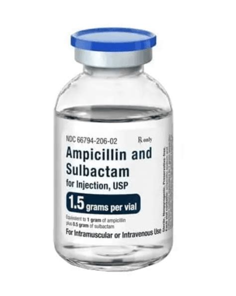 Ampicillin And Sulbactam 15 Gram Single Dose Vial 10box