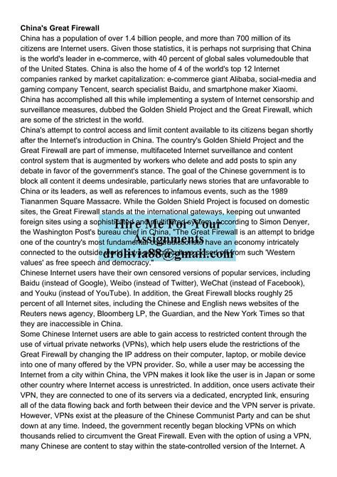 Chinas Great Firewallchina Has A Population Of Over 14 Bil Pdf