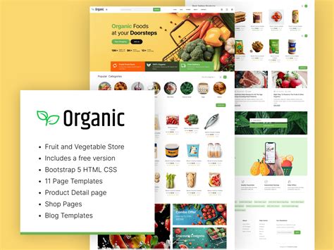 Organic Fruit And Vegetable Store Bootstrap HTML CSS Template TemplatesJungle