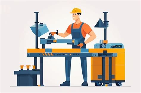 Flat Style Vector Assembler Character Illustration Premium Ai