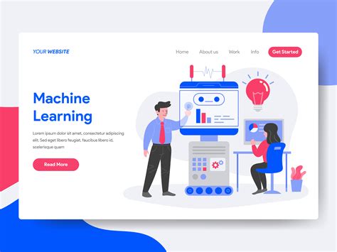 Landing Page Template Of Machine Learning Illustration Concept