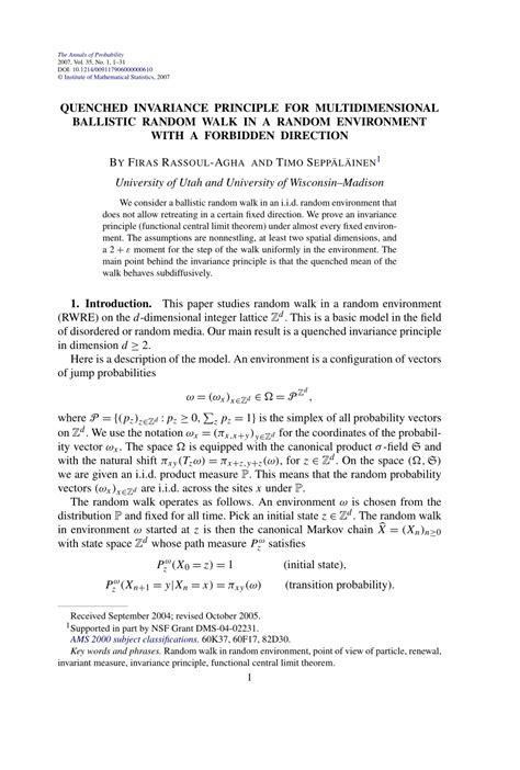 pdf quenched invariance principle for multidimensional ballistic