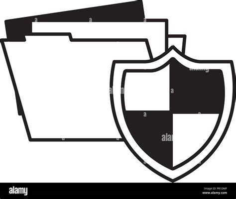 Shield Protection Folder File Data Document Vector Illustration Stock Vector Image Art Alamy