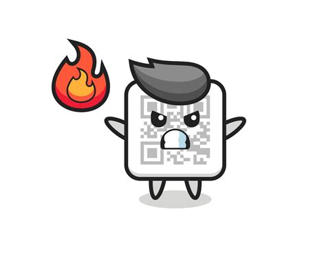 Qr Code Character Cartoon With Angry Gesture 3493081 Vector Art At Vecteezy