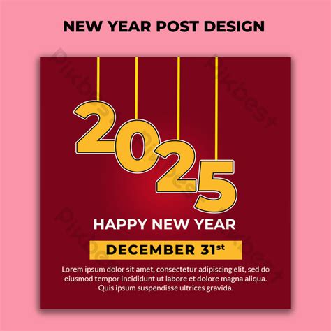 Colourful Happy New Year Post Design Psd Free Download Pikbest