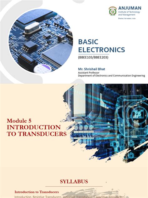 Basic Electronics (BBEE103/BBEE203) - Introduction To Transducers ...