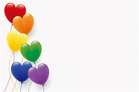 Lgbt 6색 무지개 색깔의 하트 모양의 풍선 배경 3차원 형태에 대한 스톡 벡터 아트 및 기타 이미지 3차원 형태 Pride Lgbtqi Event 게이