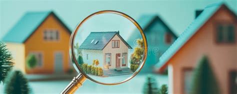 Focused House Under Magnifying Glass With Multiple Homes In Background