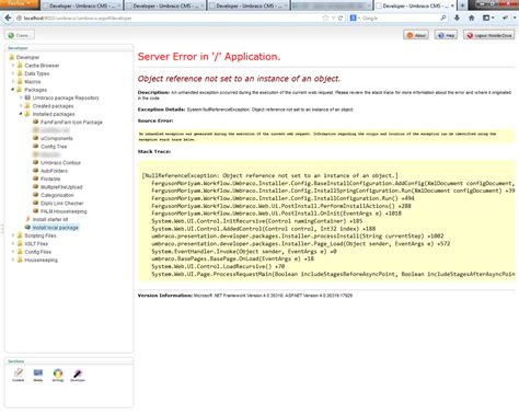 Ysod After Installing Workflow 21 In Umbraco 472