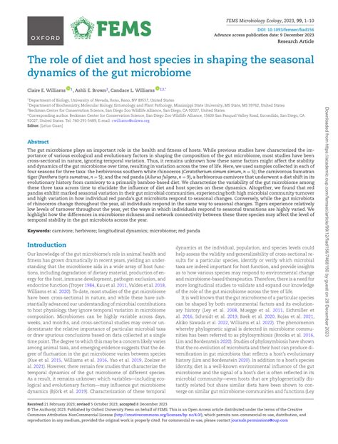 Pdf The Role Of Diet And Host Species In Shaping The Seasonal