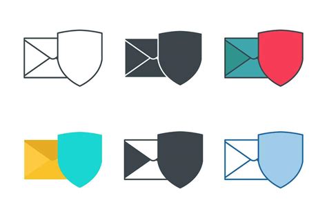 Email With Shield Icon Collection With Different Styles Email Envelope With Shield Icon Symbol
