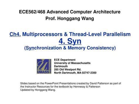 ppt ch4 multiprocessors and thread level parallelism 4 syn syn
