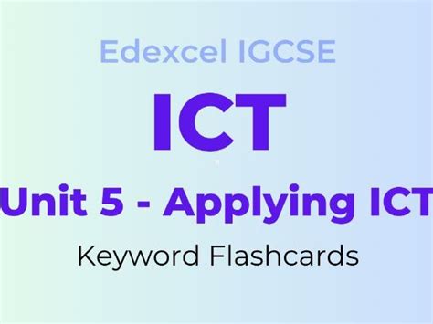 Ict Edexel Igcse Unit 5 Eal Flashcards Teaching Resources