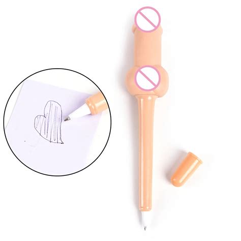 1PC Funny Silicone Squeeze Huge Penis Ballpoint Pen Anti Stress Office Writing Stationery In