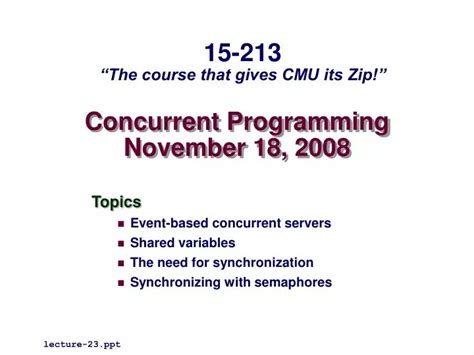 Ppt Concurrent Programming November 18 2008 Powerpoint Presentation