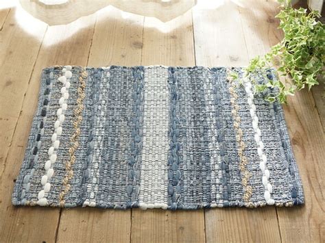 夏用 北欧風 玄関マット 青色 50×80 大きめ 天然素材 用途 室内・エントランス 通販 家具とインテリアの通販【roomclip