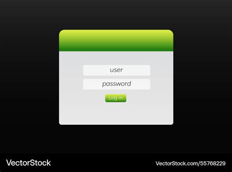 Simple User Login Interface With Username Vector Image
