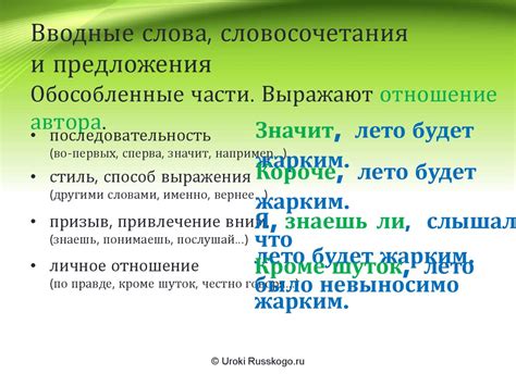 Вводные слова словосочетания и предложения презентация онлайн