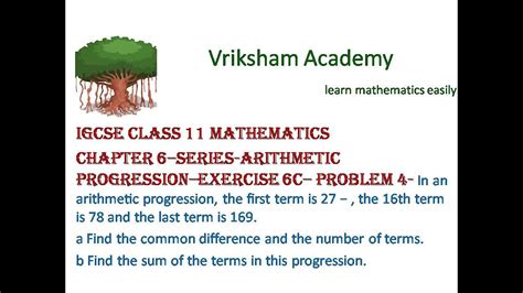 chapter 6 series arithmetic progression exercise 6c problem 5 in an