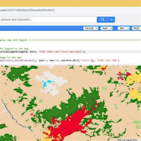 data processing land cover esri 2020 gee platform download