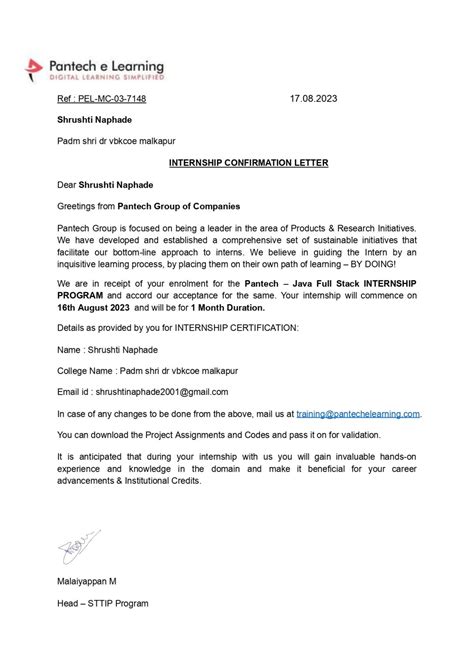 Shrushti Naphade On Linkedin Pantechelearning Internship Pantechelearning Fullstackdeveloper