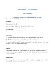 ECET 365 Week 2 LAB ECET365 Week 2 ILab Cover Sheet DeVry University College Of Engineering