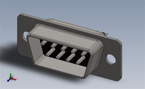 Db 9针插头 Solidworks 2015 模型图纸下载 懒石网