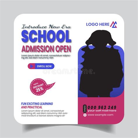 Innovative School Advertisement Social Media Post Design Layout Stock Vector Illustration Of