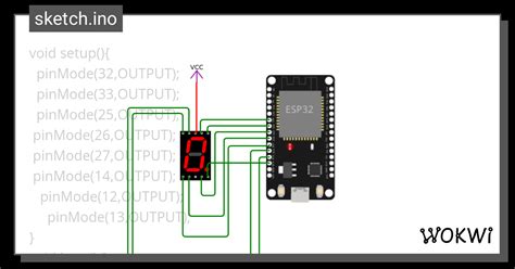 7seg Wokwi Esp32 Stm32 Arduino Simulator
